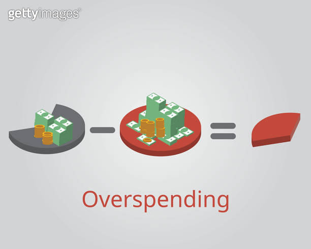 overspending which you spend more money for expense and your own income ...