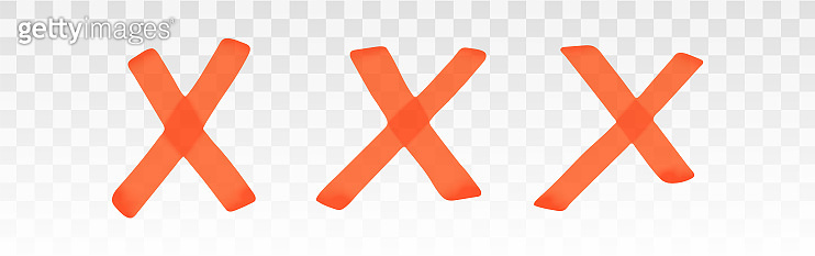 Orange highlighter crosses set isolated on transparent background ...