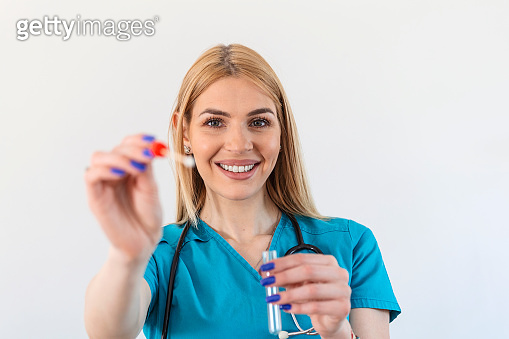 Medical healthcare holding COVID-19 , Coronavirus swab collection kit ...