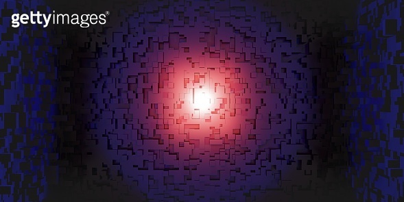 fantasy pixel blocks technology abstract background modern scene ...