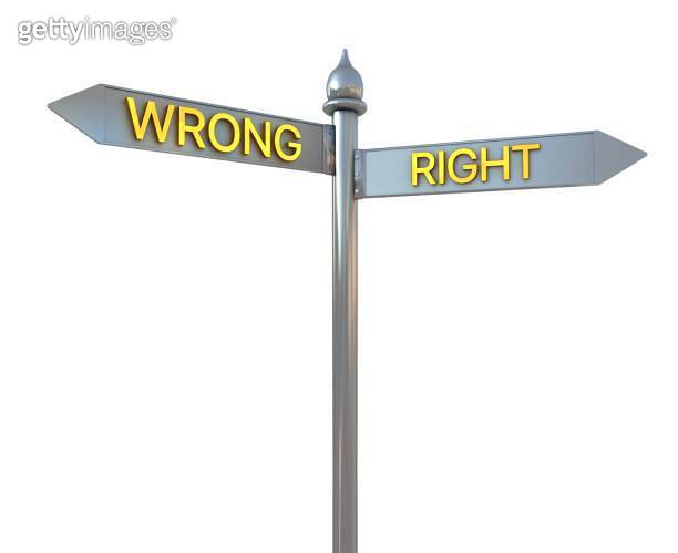 Street signs pointing opposite directions: Wrong or Right 이미지 ...