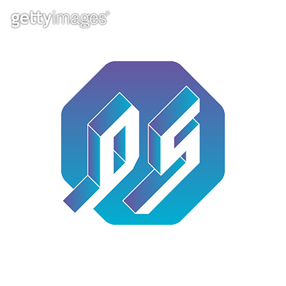 Isometric 3d font for design. Three-dimension letters. DS - 2-letter ...