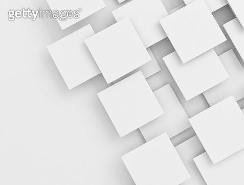 Overlapping white 3d squares with slight shadow 이미지 (1318861356) - 게티이미지뱅크
