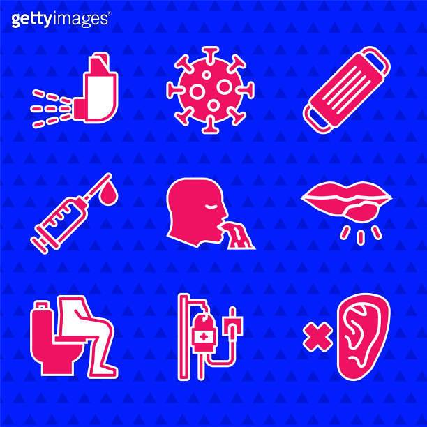 Set Vomiting man, IV bag, Deaf, Herpes lip, Constipation, Syringe ...