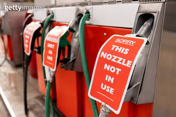 Signs On Closed Gas Station Pumps During Fuel Shortage (1344887824 ...