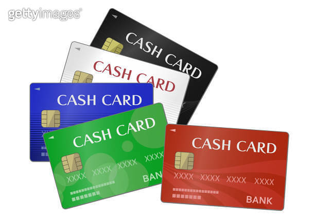 Illustration of the various Cash Cards 이미지 (1356500721) - 게티이미지뱅크
