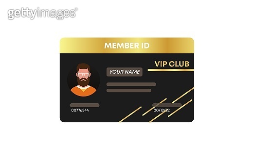 Member ID card template. Special vip client card secure pass ...