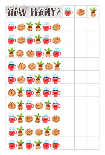 Counting children game of cartoon winter food. (1303537489) 일러스트, 무료 ...