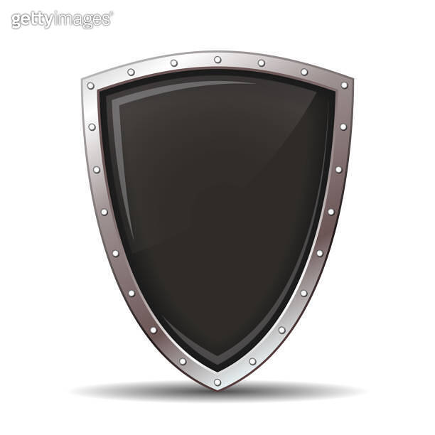 Vector black glossy metal shield. Vector illustration 이미지 (1352302577 ...