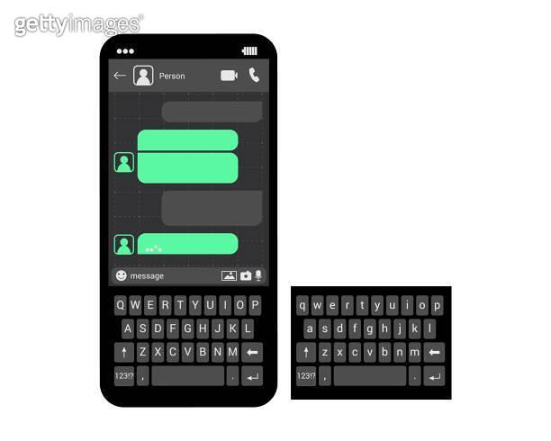 Interface smartphone chat vector template illustration Messenger window ...