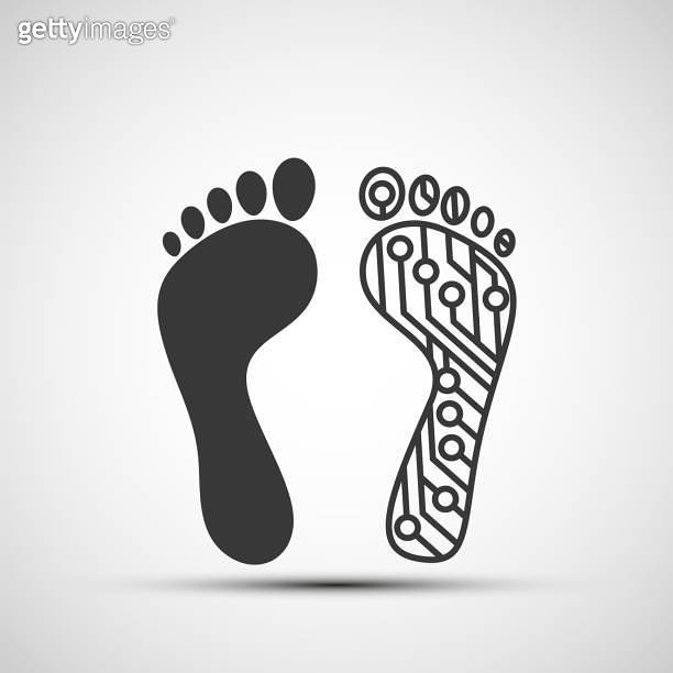 Human footprint with electronics circuit pattern. 이미지 (1345294076) - 게티 ...