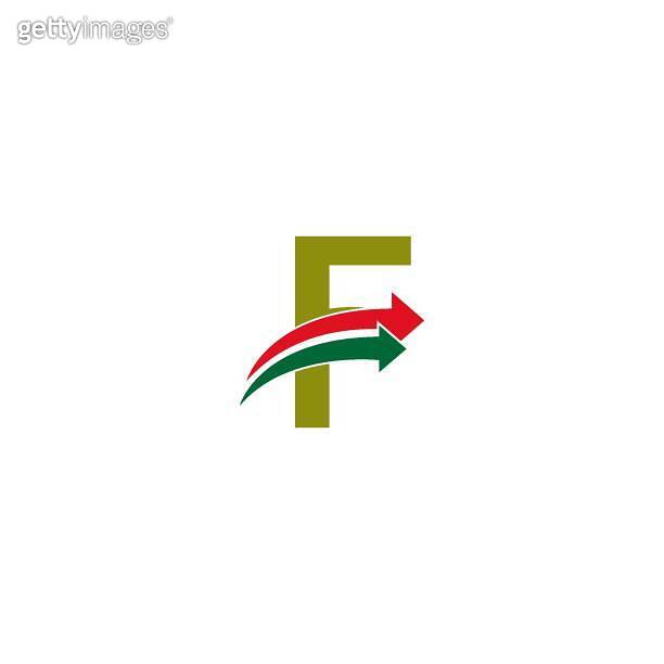 Doubel arrow in front Letter F icon logo design template illustration ...