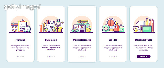 Creative thinking app screen pages (1306319321) 일러스트, 무료 일러스트, 아이콘, 무료 ...