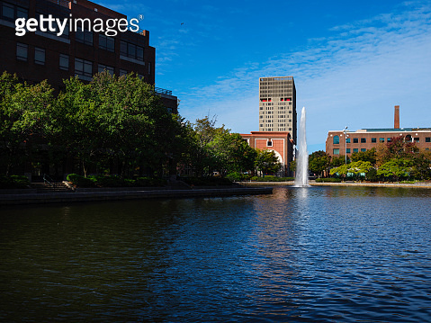 Tranquil Autumn Landscape of Lechmere Canal Park in Boston. (1305229472 ...