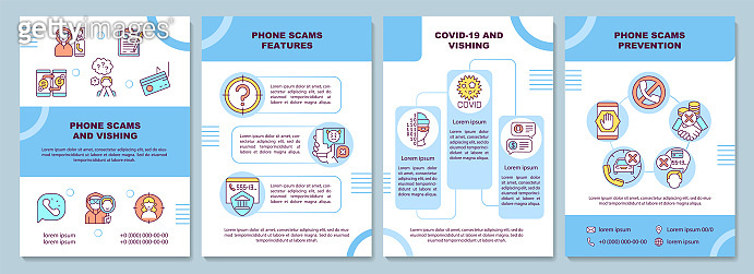 Phone scam and vishing brochure template 이미지 (1306166294) - 게티이미지뱅크