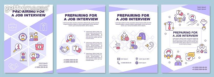 Preparing for job interview brochure template (1352944502) 일러스트, 무료 ...