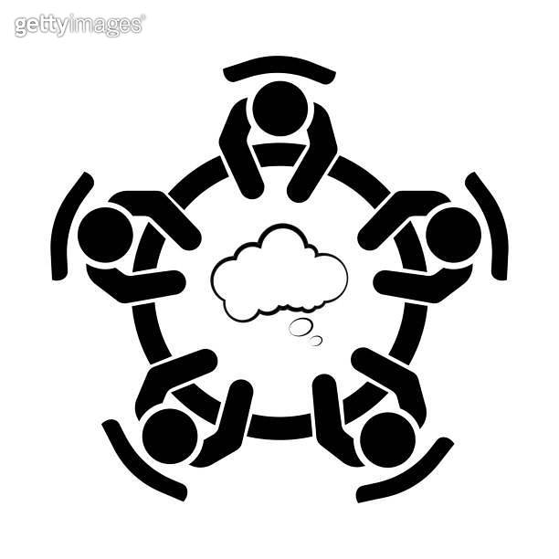 Business meeting, discussion. Teamwork activity. People around the ...