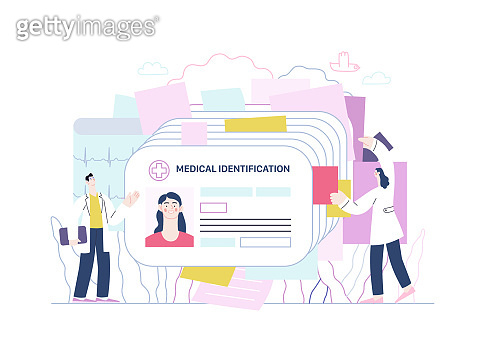 Medical id card, health card - medical insurance illustration 이미지 ...