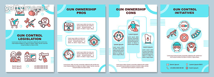 Gun ownership pros and cons brochure template 이미지 (1298883173) - 게티이미지뱅크