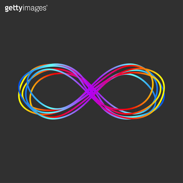 Infinity hand drawn doodle colorful gradient logo 이미지 (1301052006) - 게티 ...