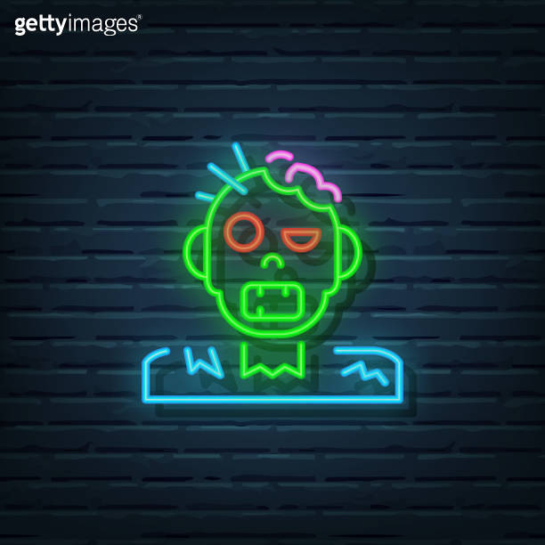 Zombie Neon Sign (1334211225) 일러스트, 무료 일러스트 - 게티이미지뱅크