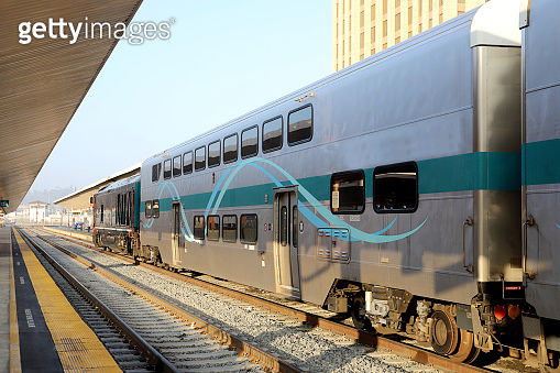 Los Angeles commuter train's bilevel passenger railcar - Los Angeles ...