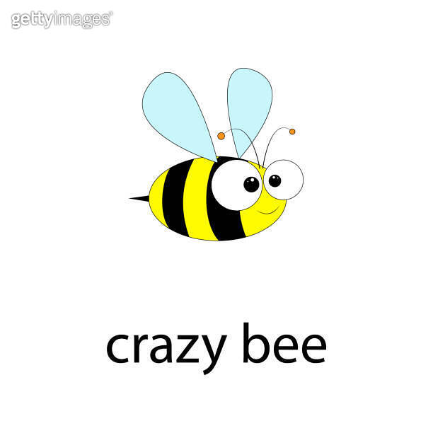 Crazy bee vector - cute cartoon illustration character isolated on ...