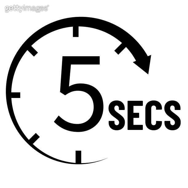 5 seconds countdown timer icon. time measure sign. time interval symbol. flat style. 이미지 ...