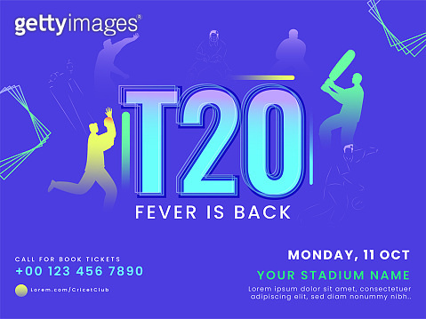 T20 Fever Is Back Poster Design With Silhouette Cricket Players And ...