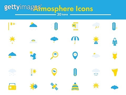 Atmosphere Icon Or Symbol Set In Flat Style. (1310246888) - 게티이미지뱅크