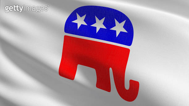 Flag of Republican party in USA or The United States of America. 3D ...