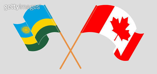 Crossed and waving flags of Rwanda and Canada (1306494104) 일러스트, 무료 ...