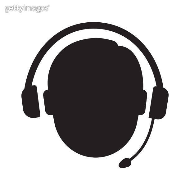 Silhouettes of a support person. Simple icon isolated on white ...