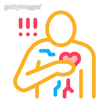 miocardial infarction, heart attack color icon vector illustration 이미지 ...