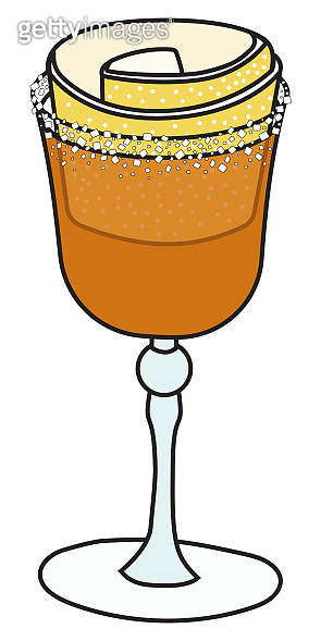 Brandy Crusta classic official cocktail in a cobbler glass, The ...