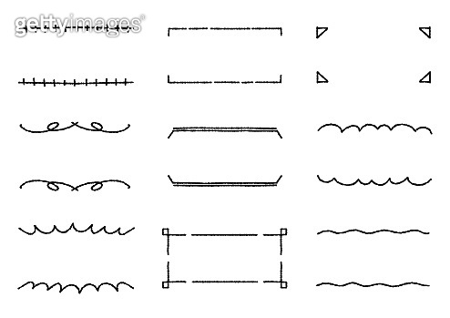 Simple handwriting style frame set (bumpy lines) 이미지 (1351229932) - 게티이미지뱅크