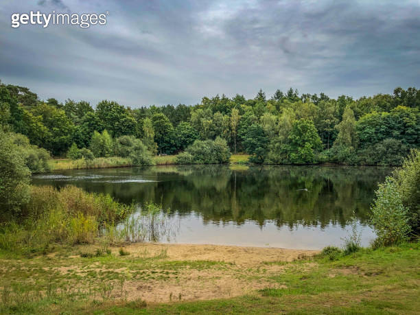 A lake in warm weather in September in Germany. 이미지 (1343554670) - 게티이미지뱅크