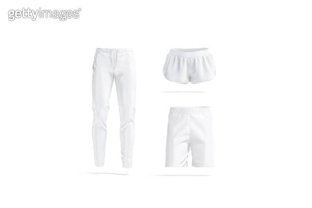 Blank white pants and shorts mockup, front view (1324722123) - 게티이미지뱅크