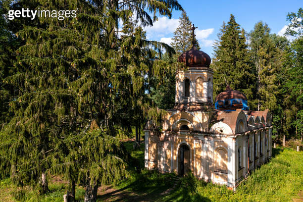 abandoned Orthodox Church in the forest, Galgauska, Latvia ...