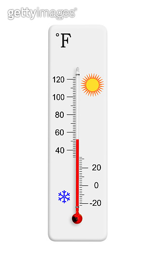 Fahtenheit scale thermometer for measuring weather temperature ...