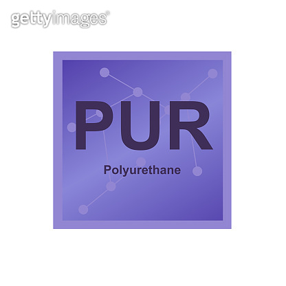 Vector symbol of Polyurethane (PUR) polymer on the background from ...