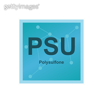 Vector symbol of Polysulfone (PSU) polymer on the background from ...