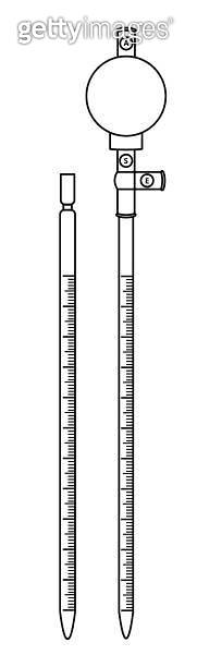 Vector line or outline black and white set of two graduated glass ...