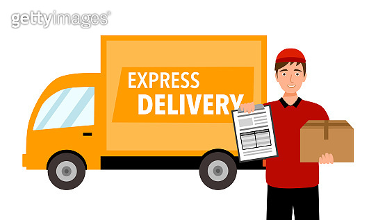 Express delivery service concept vector illustration. Logistic process ...