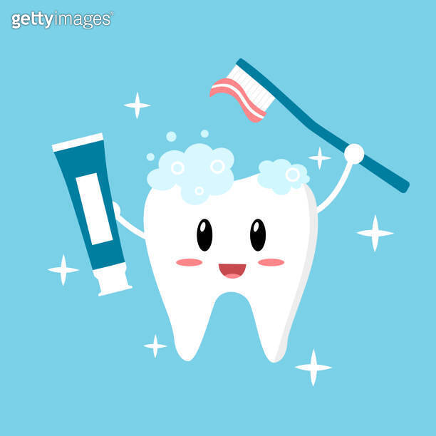 Clean your teeth everyday with toothbrush and toothpaste in flat design ...