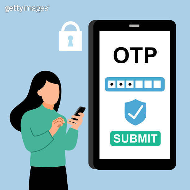 Woman Using Security Otp One Time Password Verification For Mobile App On Smartphone Screen In
