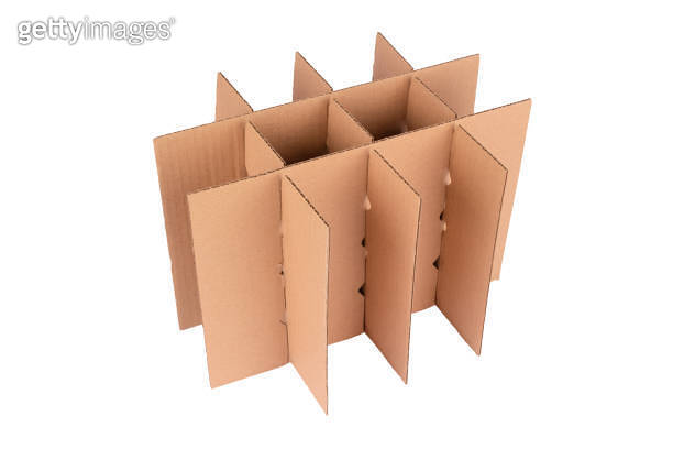 Cardboard grid or box cell deviders package for glass bottles packaging ...