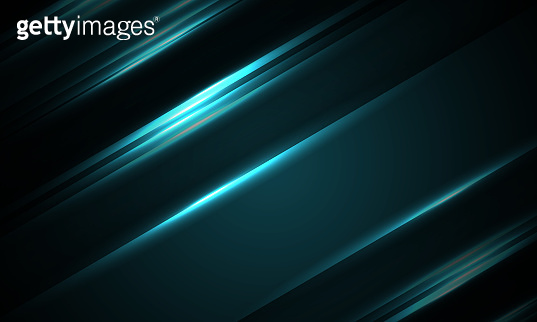 Dark geometric background with turquoise glowing vertical luminous ...