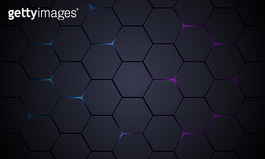 Dark gray 3D hexagonal technology vector abstract background. 이미지 (1337108175) - 게티이미지뱅크