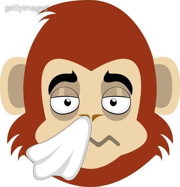 Vector illustration emoticon cartoon of a monkey´s head with an ...